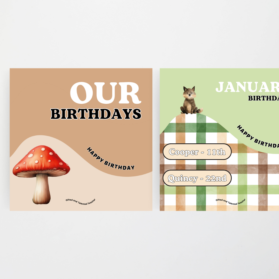 Birthday Display - Woodland Classroom Decor | Gifted and Talented ...
