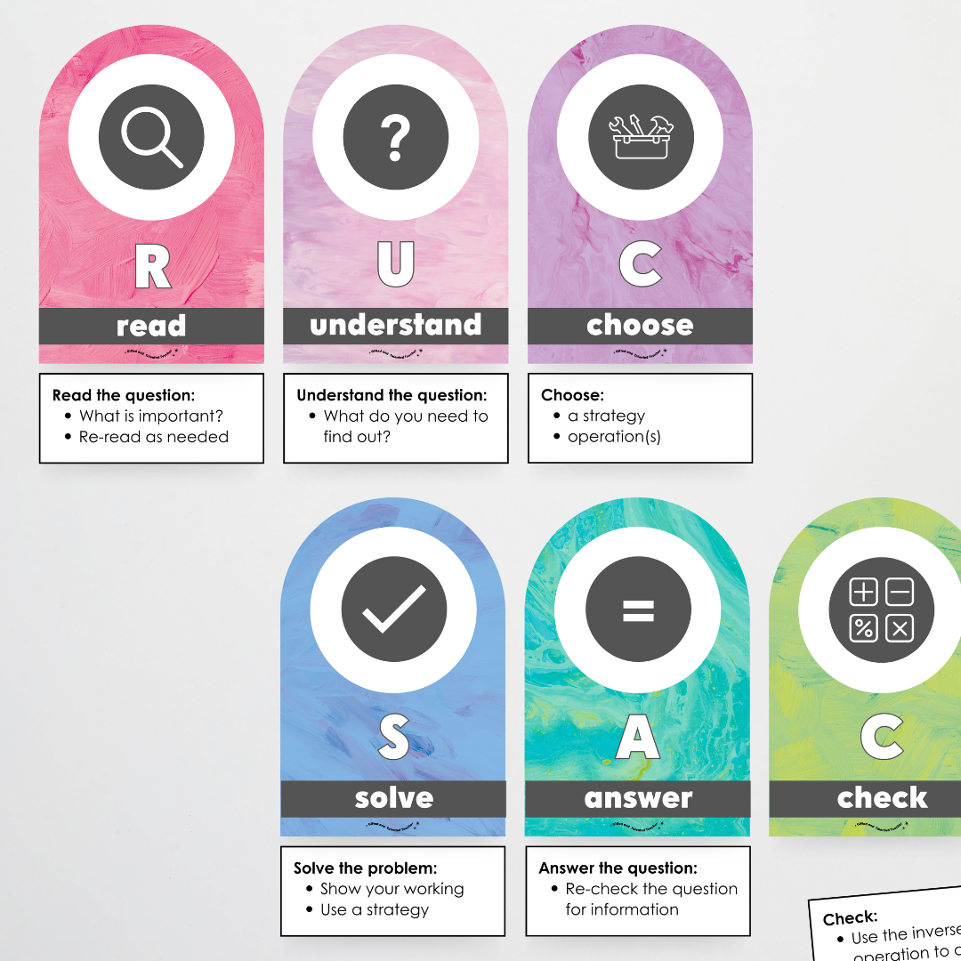 RUCSAC Problem Solving Strategy Wall Display: Sea Life Classroom Decor ...