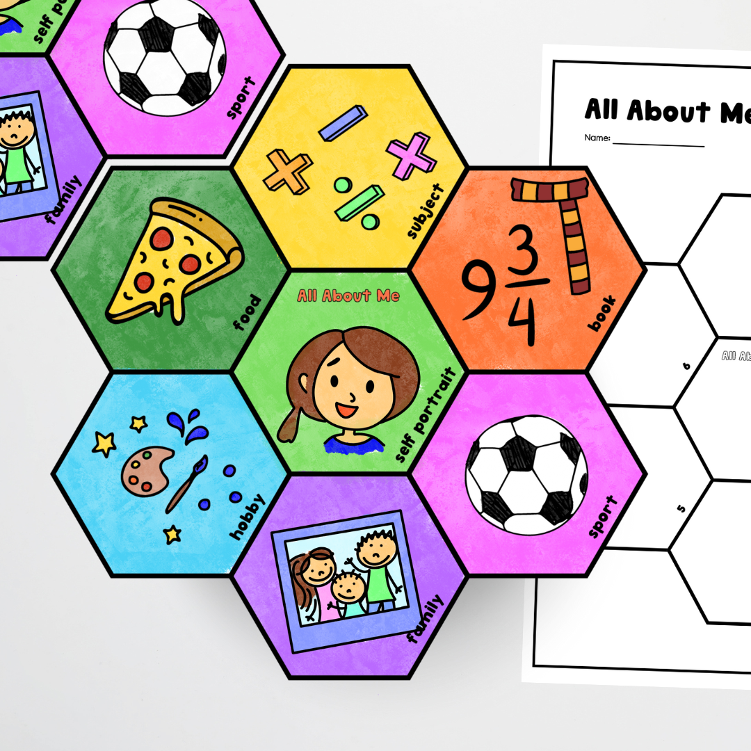 Back to School All About Me: Honeycomb Hexagons