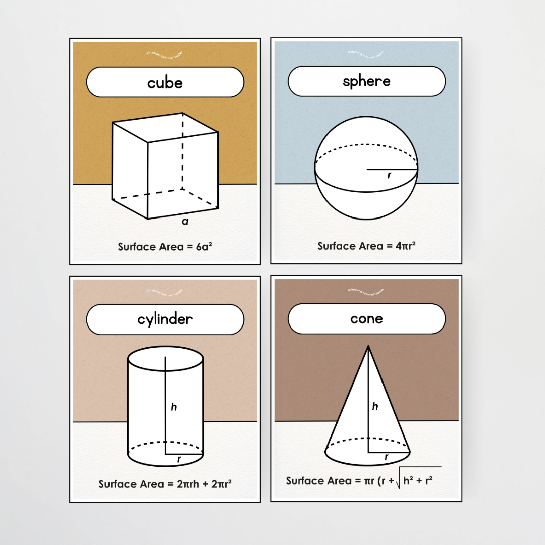Surface Area 3D Objects / 3D Shape Posters - Circus Classroom Decor