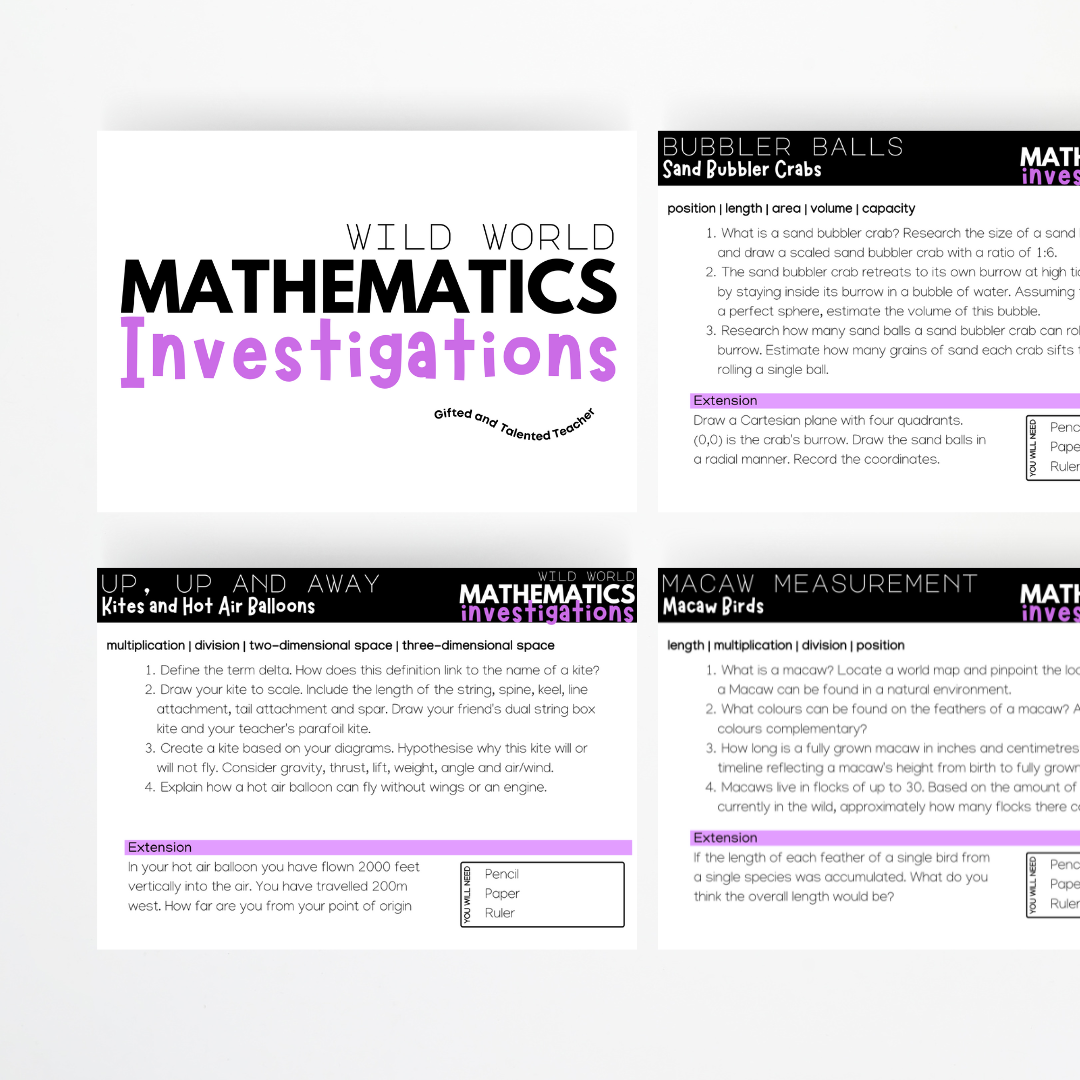 Volume 2: Wild World - Mathematics Investigations | Gifted and Talented ...