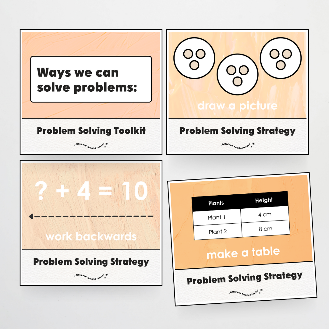 Lower Grades Problem Solving Strategy Toolkit: Neutral Classroom Decor ...