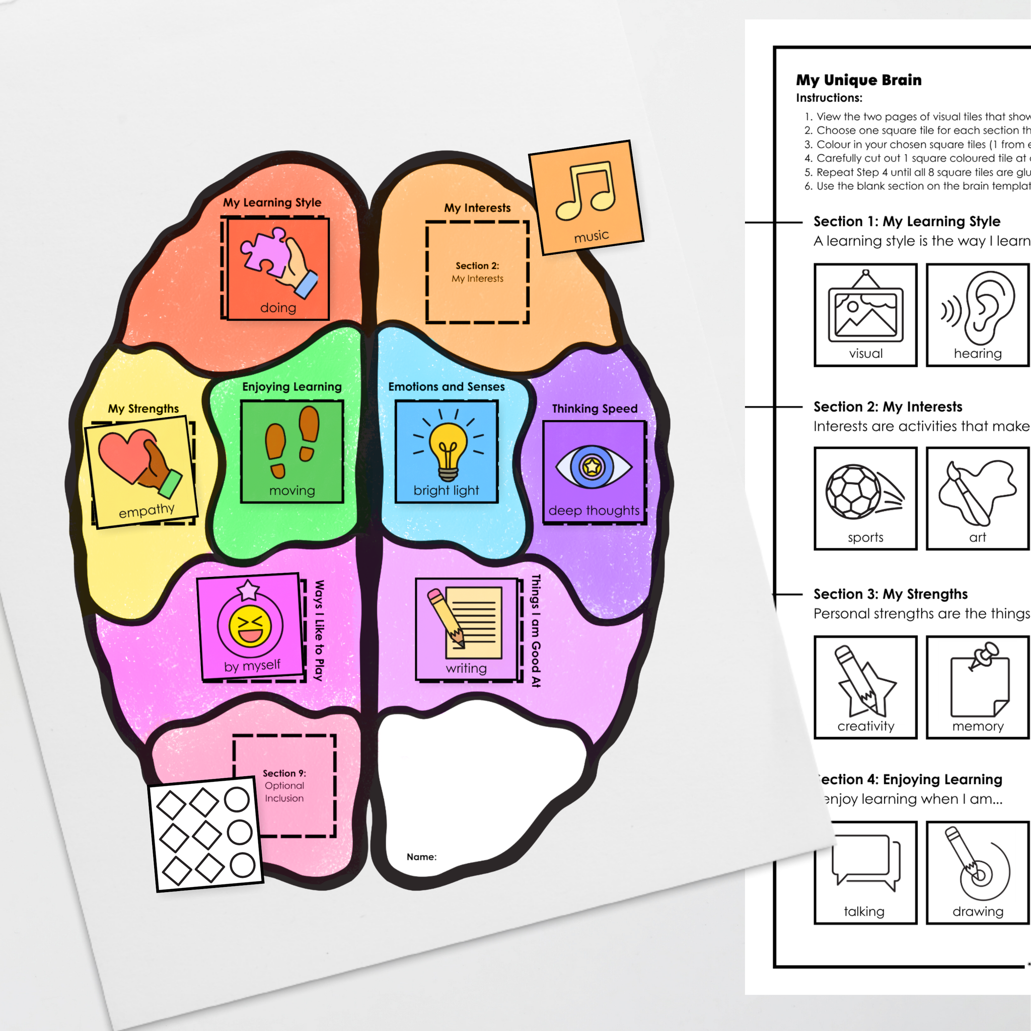 My Unique Brain Craft and Slides - Neurodiversity Teacher Resource