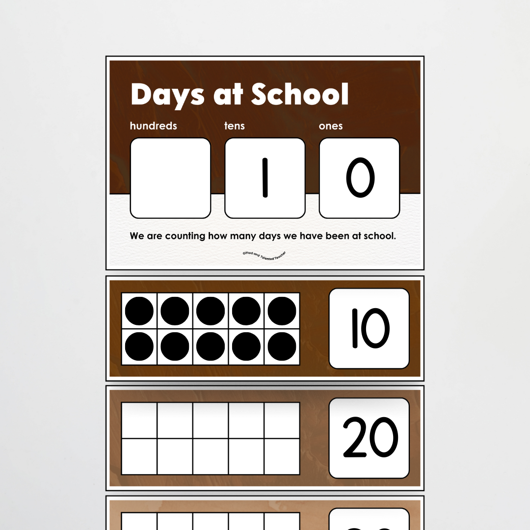 Days at School - Neutral Classroom Decor | Gifted and Talented Teacher ...