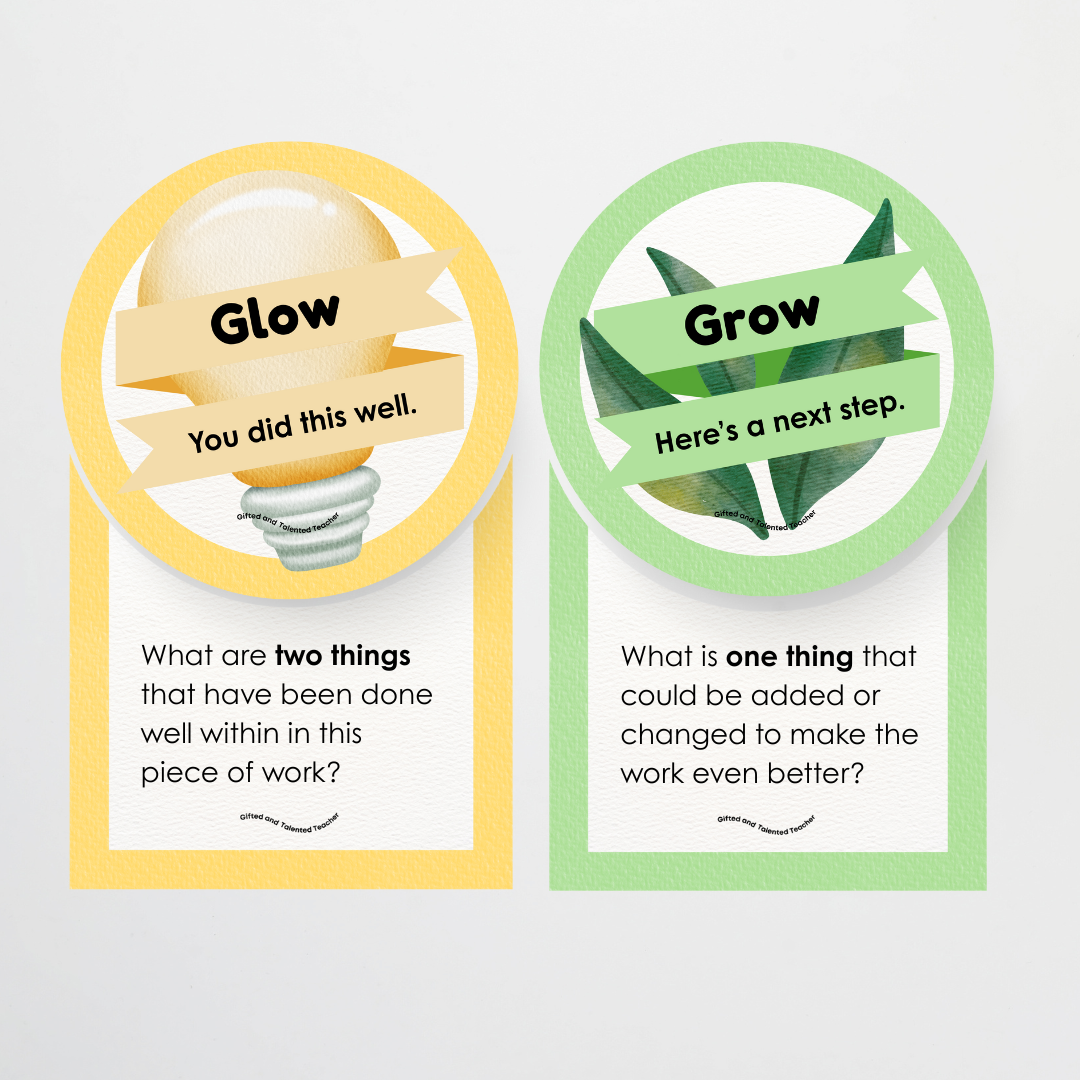 Glow and Grow - Student Feedback Marking System Posters | Gifted and ...