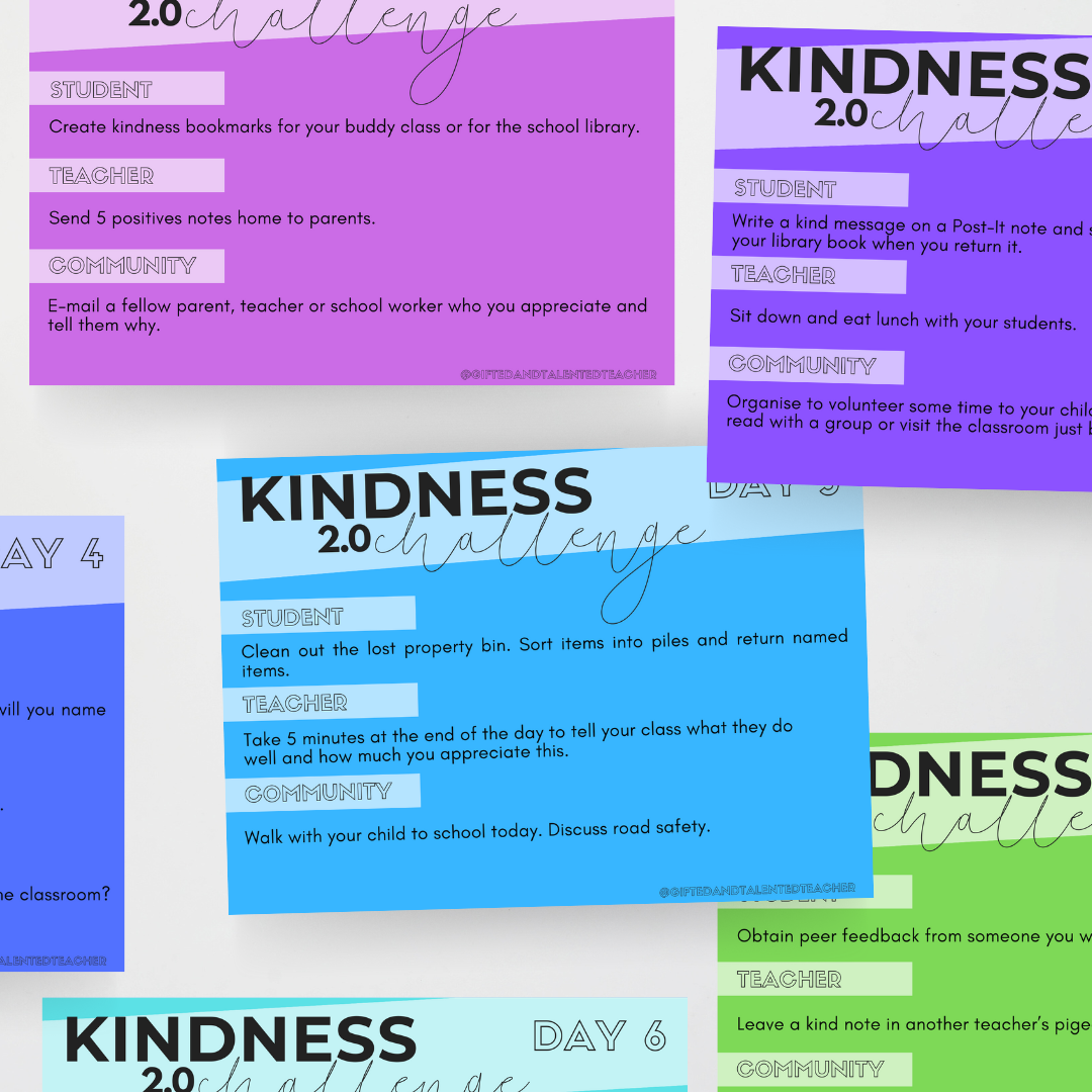 The 20 Day Kindness Challenge 2.0 - Upper Grades | Gifted and Talented ...