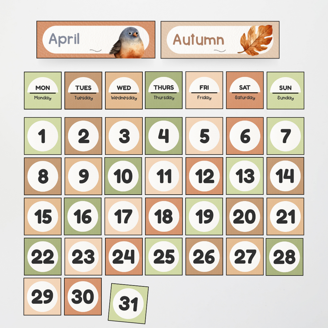 Calendar Chart - Woodland Classroom Decor | Gifted and Talented Teacher ...