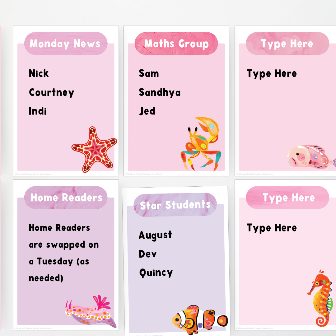 Pete Cromer: Groups - Sea Life Classroom Decor Teaching Resources