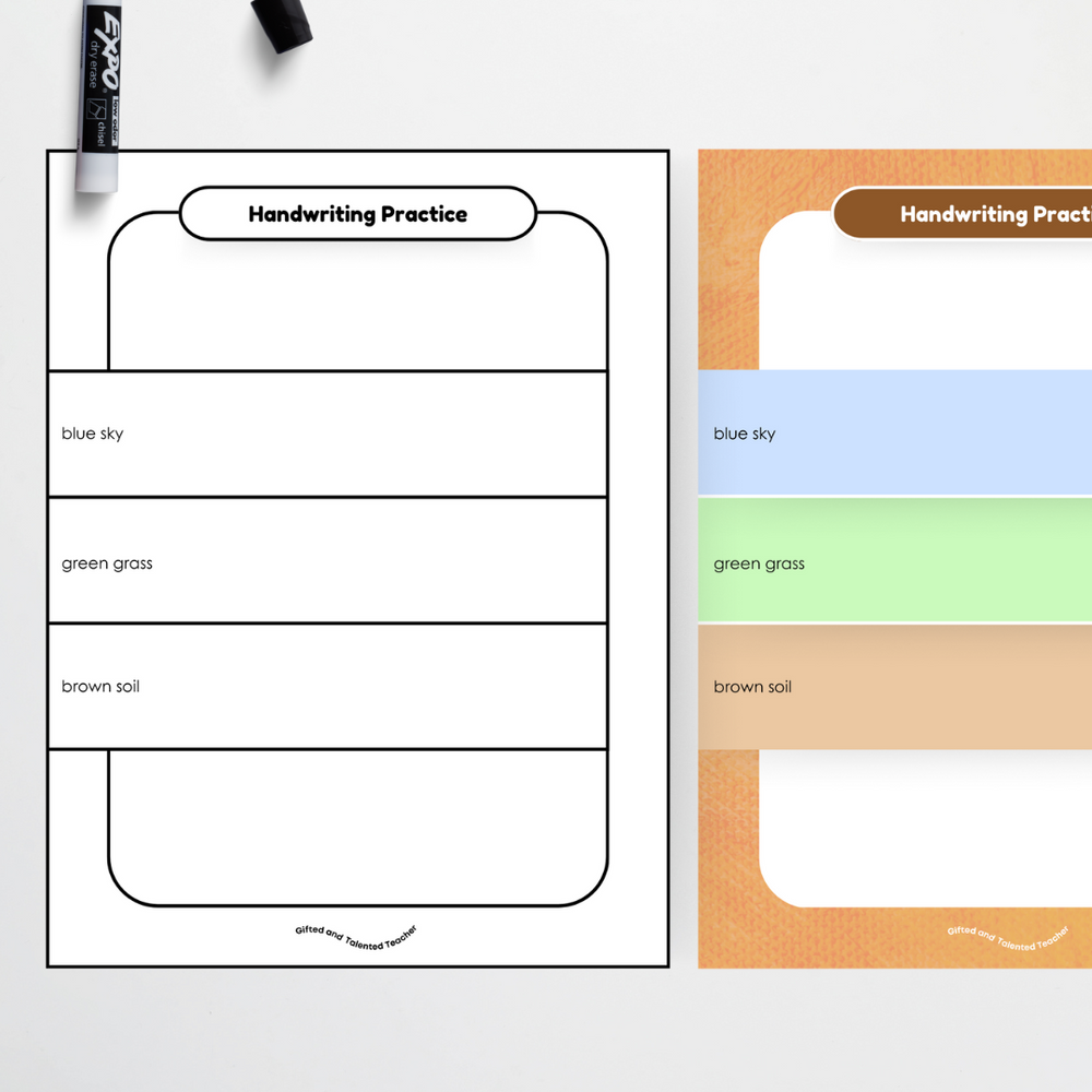 Sky, Grass, Soil Handwriting Practice Mats | Teaching Resource