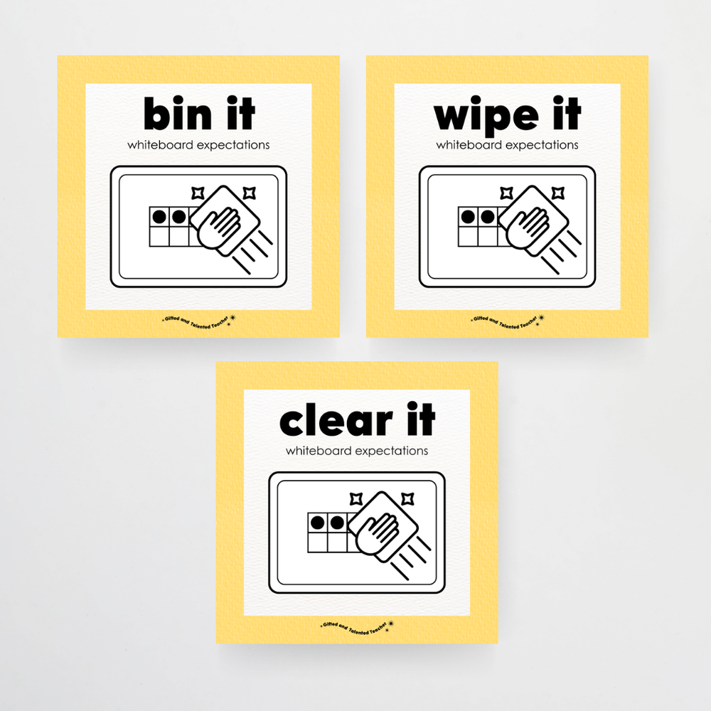 Mini Whiteboard Expectations, Prompts and Cues Rainbow Classroom Decor