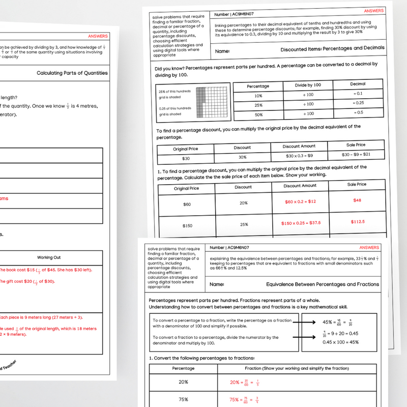 Number Bundle - Year 6 Australian Curriculum