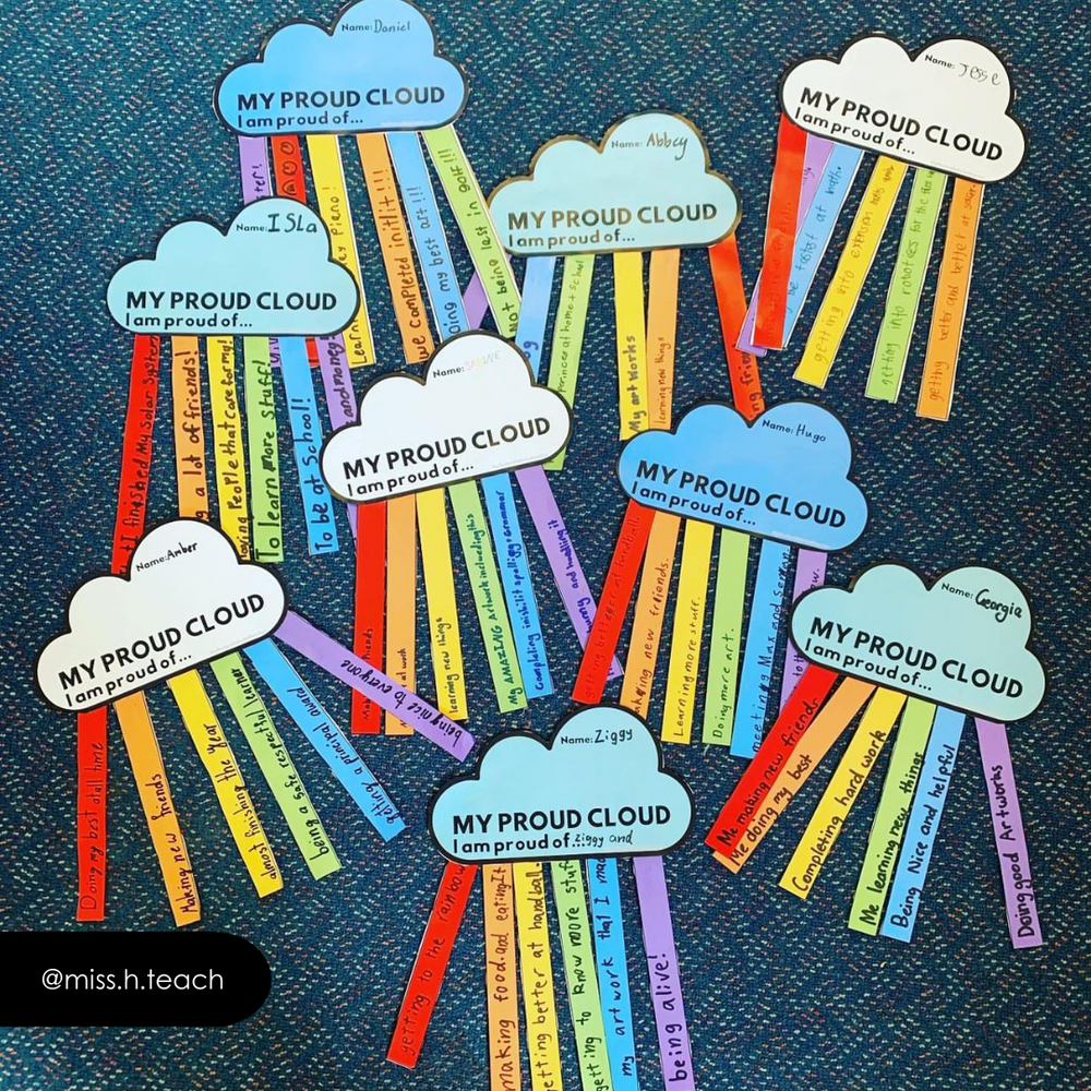 Proud Cloud: Reflection Resource - Rainbow Classroom Decor