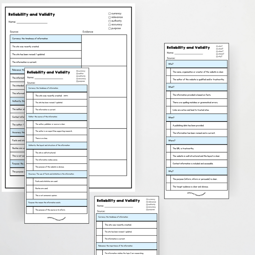 Evaluating Sources Learning Activity | Responding to Literature ...