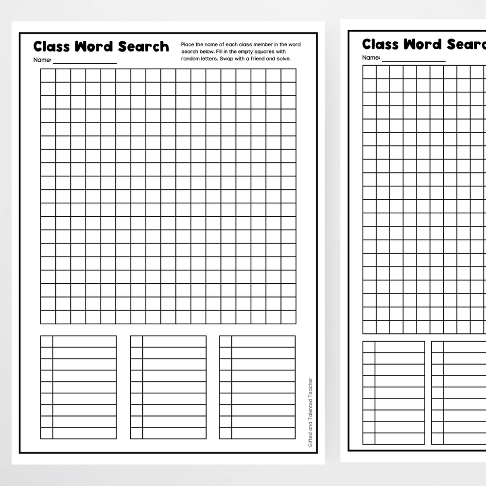Back to School: Class Word Search (Find a Word) | Teaching Resources