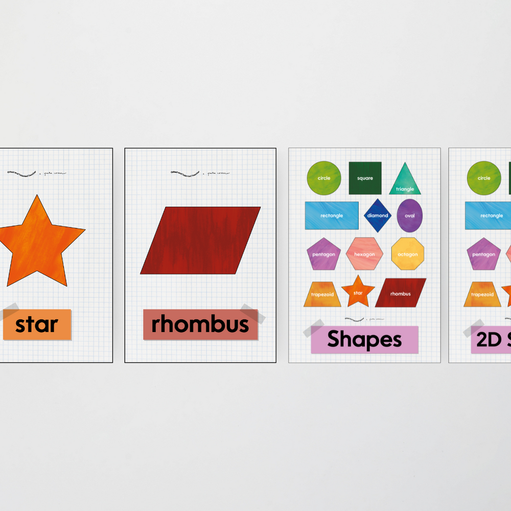 Pete Cromer: 2D Shapes Posters - Insect Life Classroom Decor
