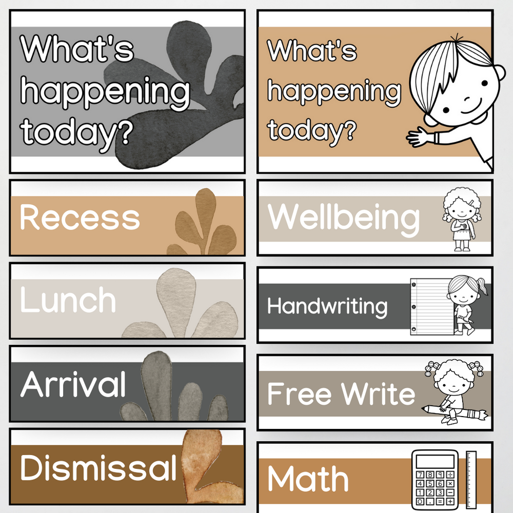 Matisse: Daily Schedule - Neutral Classroom Decor | Gifted and Talented ...