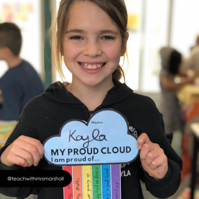 Proud Cloud: Reflection Resource - Rainbow Classroom Decor | Gifted and Talented Teacher ...