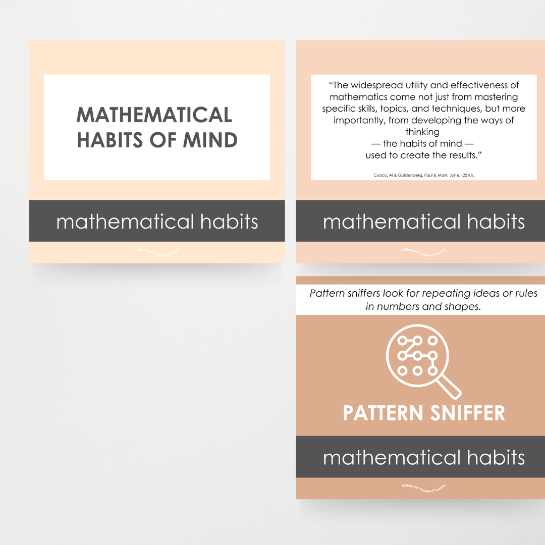 Mathematical Habits of Mind Wall Display: Neutral Classroom Decor ...