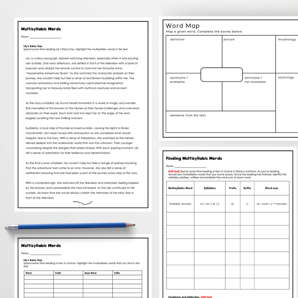 Multisyllabic Words Activities | Vocabulary | Gifted and Talented ...