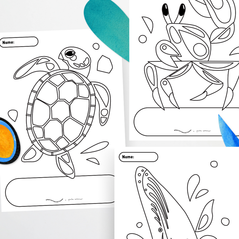 Pete Cromer: Book Covers - Line Art - Sea Life Classroom Decor | Gifted ...