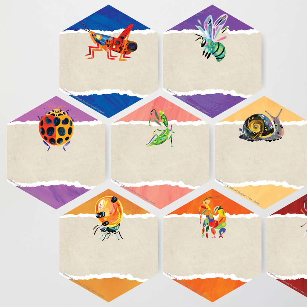 Pete Cromer: Hexagon Labels - Insect Life Classroom Decor | Gifted and ...