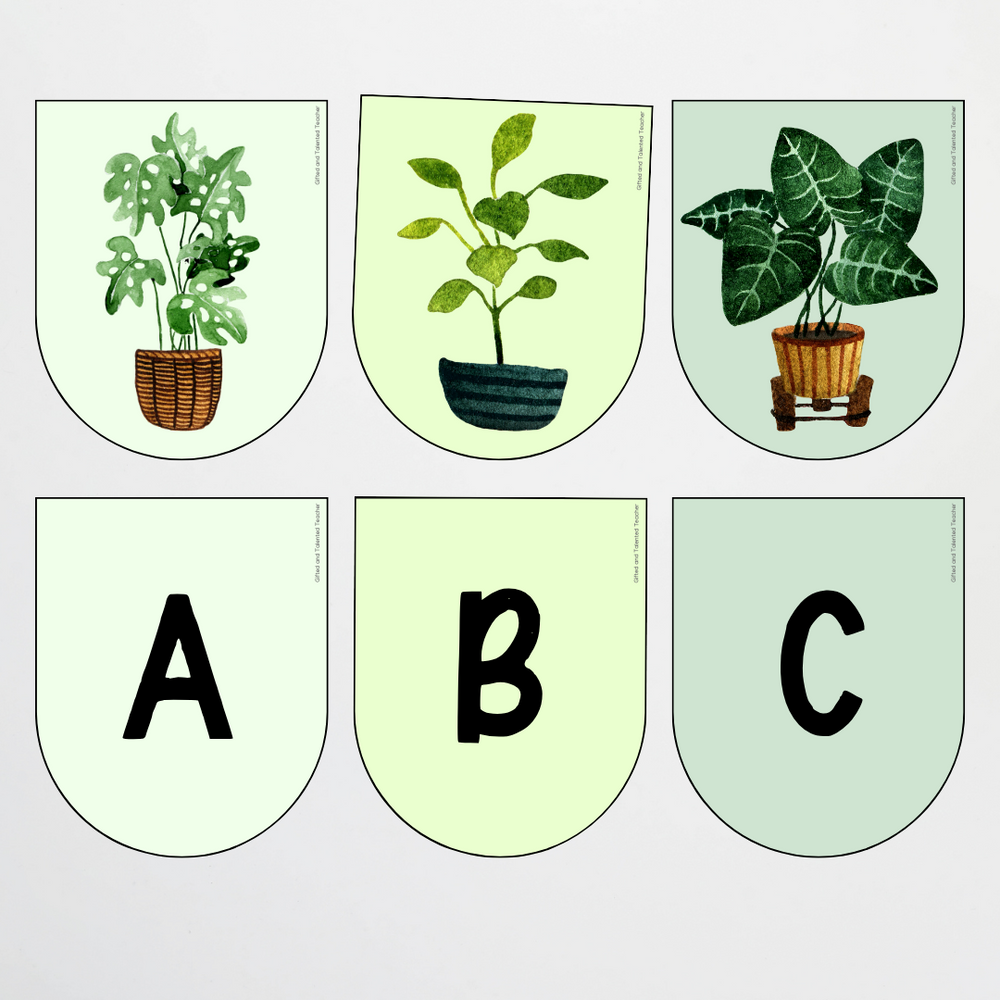 Bunting and Flags - Boho Botanical Classroom Decor | Gifted and ...