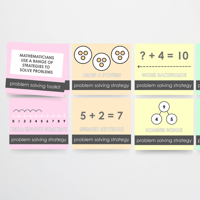Lower Grades Problem Solving Strategy Toolkit: Pastel Classroom Decor