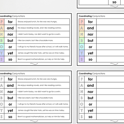 Subordinating Conjunctions ISAWAWABUB and FANBOYS - Bundle