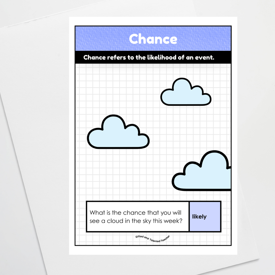 Chance Posters Lower Grades - Mathematics Teacher Resource | Gifted and ...