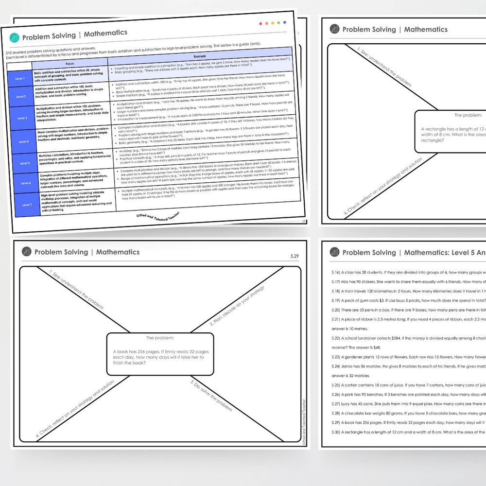Problem Solving Activity | Working Mathematically | Gifted and Talented ...