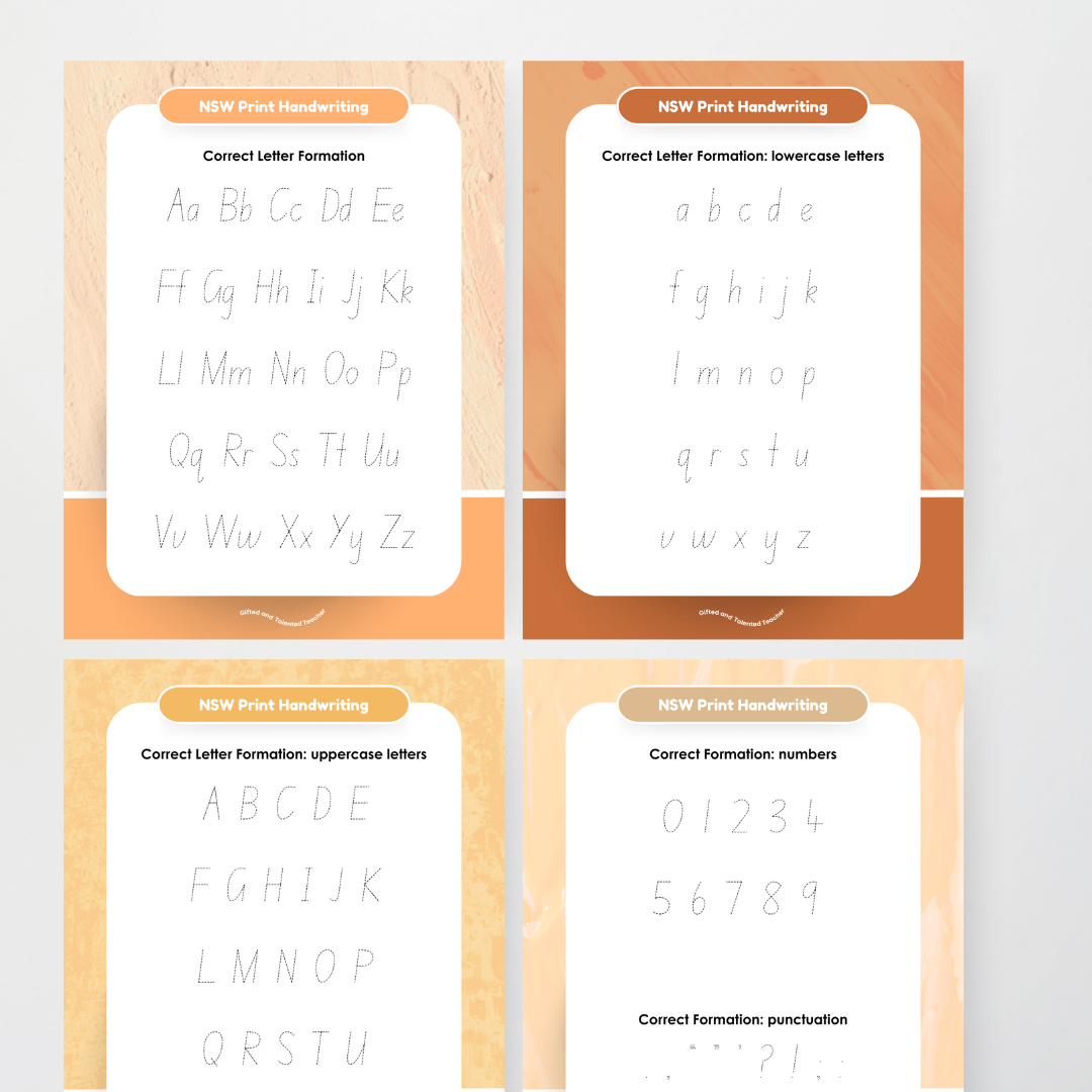New South Wales Foundation Font Handwriting Tracing Mats - Neutral ...
