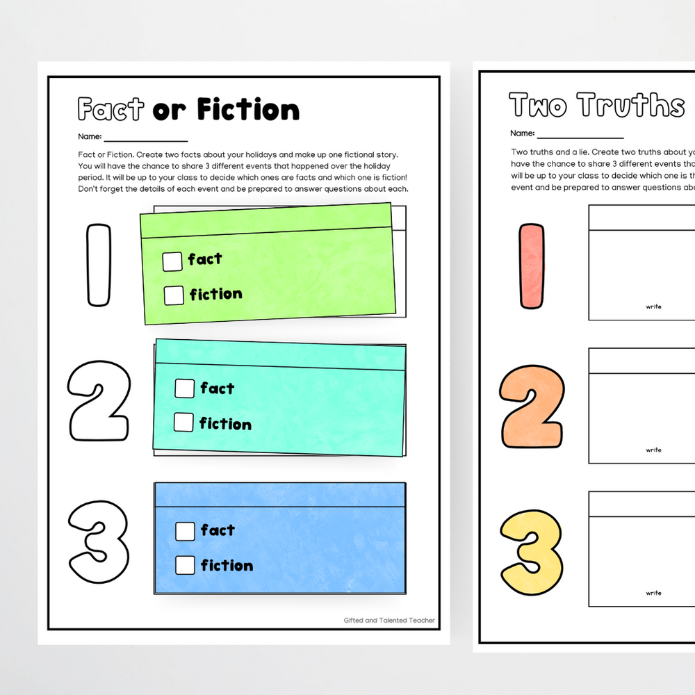 Back to School: Two Truths and a Lie | Gifted and Talented Teacher ...