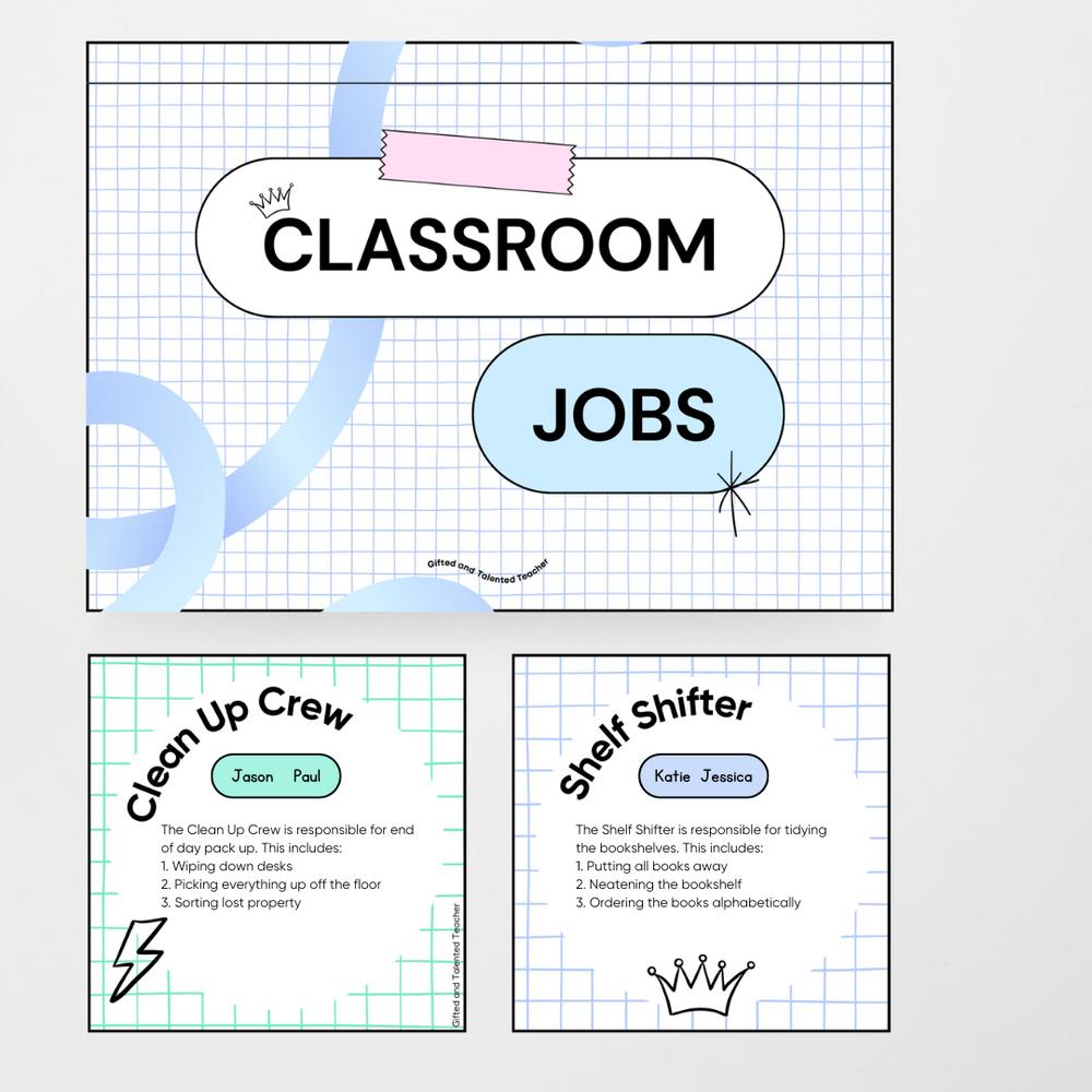 Classroom Jobs - School Doodles Classroom Decor | Gifted and Talented ...