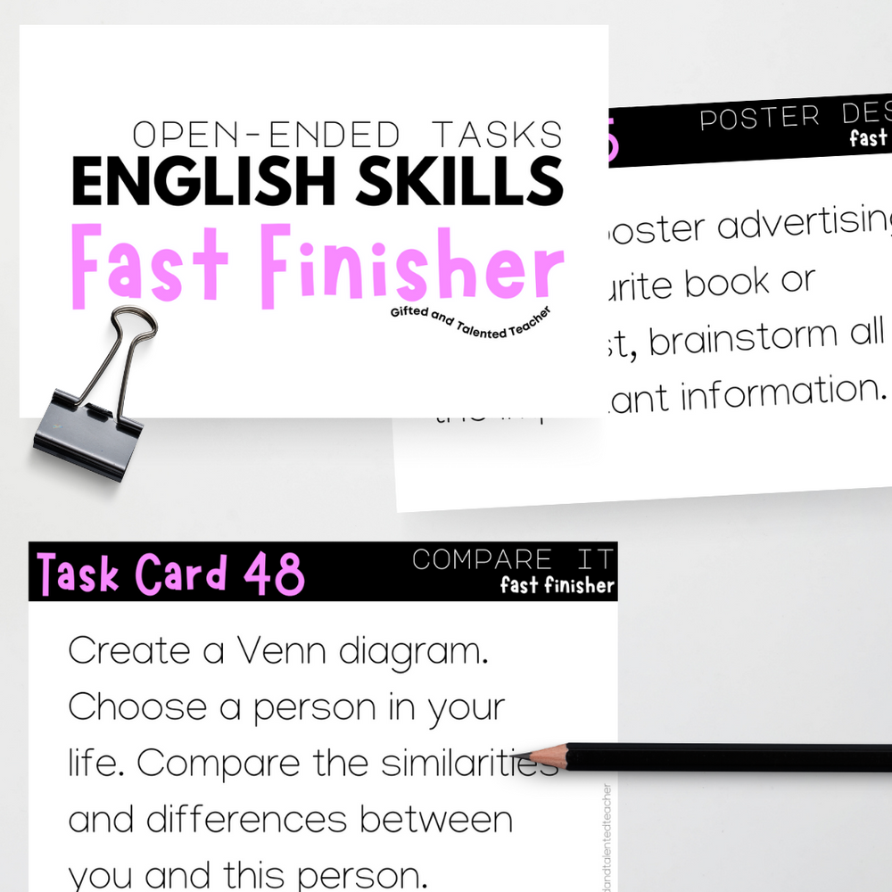 Fast Finisher Tasks: English Skills | Gifted and Talented Teacher ...