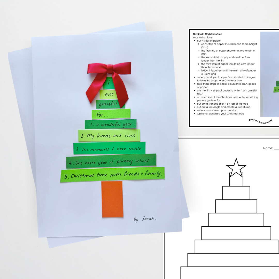 Gratitude Christmas Tree: templates OR craft activity | Gifted and ...