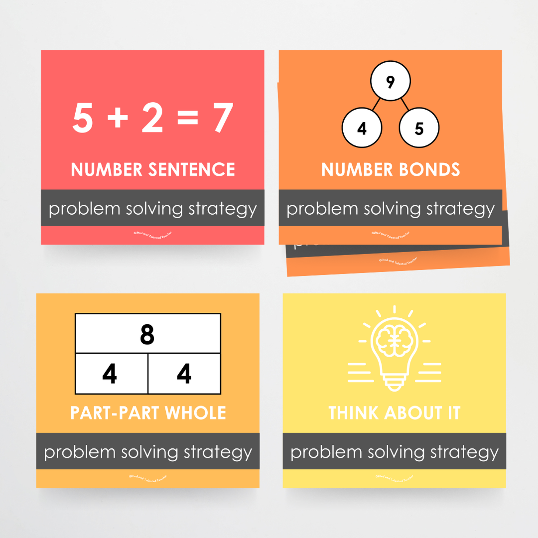 Lower Grades Problem Solving Strategy Toolkit: Rainbow Classroom Decor ...