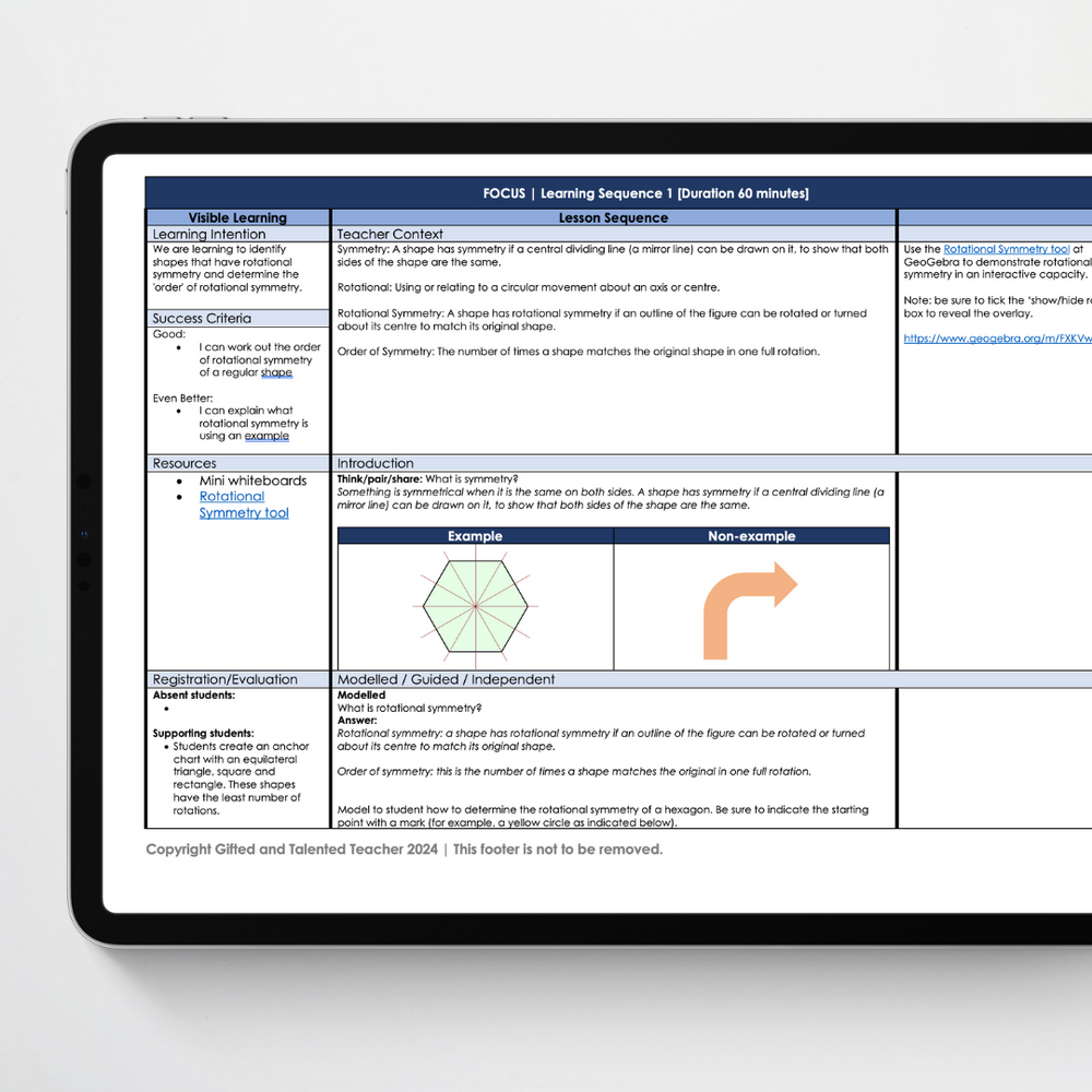 Rotational Symmetry Lesson Sequence | Space | Gifted and Talented ...