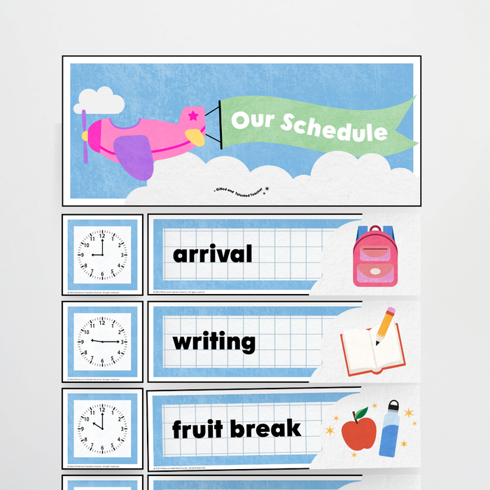 Visual Timetable Daily Schedule - Rainbow Classroom Decor | Gifted and ...