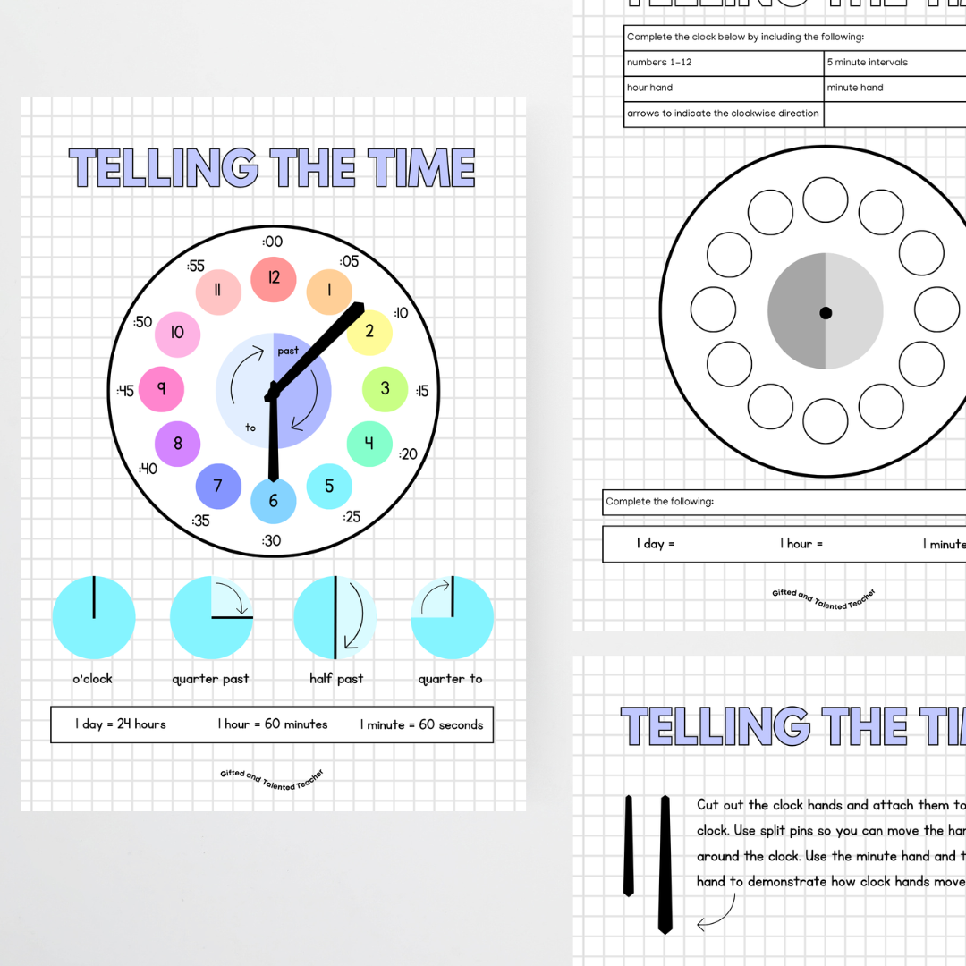 Telling the Time Clock Poster | Gifted and Talented Teacher - Teacher ...