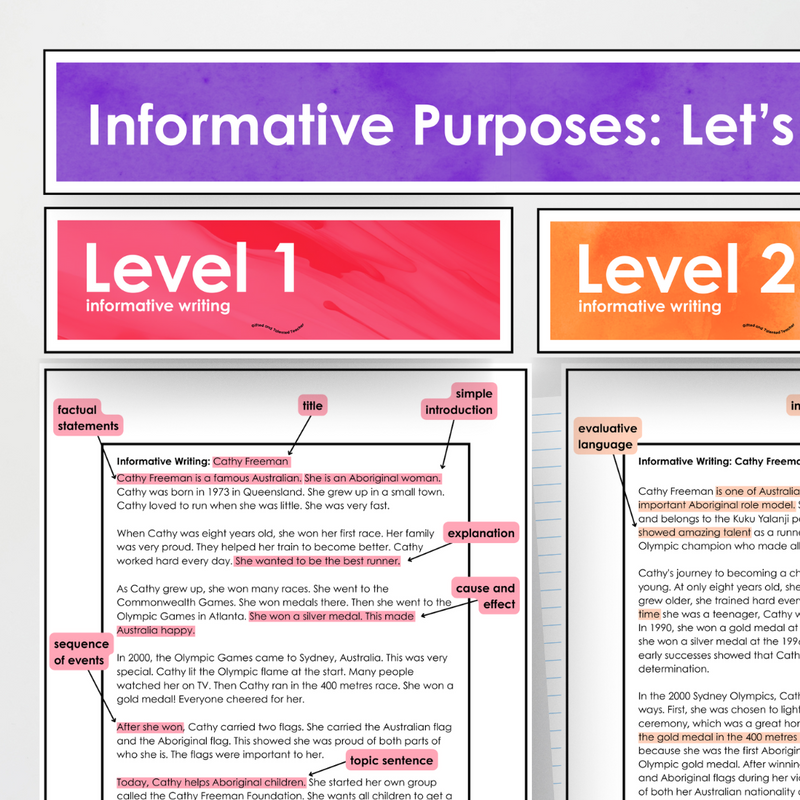 Year 3 and Year 4 - Informative Text: Level Up, Bump it Up, WAGOLL Wall ...