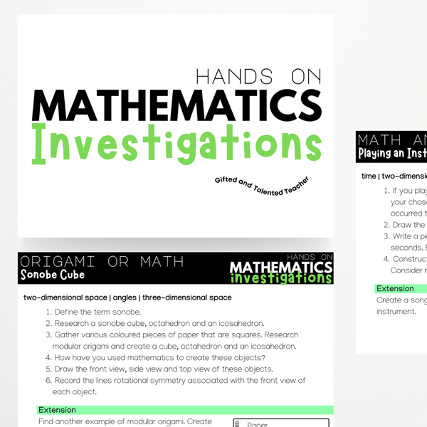 Volume 2: Hands On - Mathematics Investigations | Gifted and Talented ...