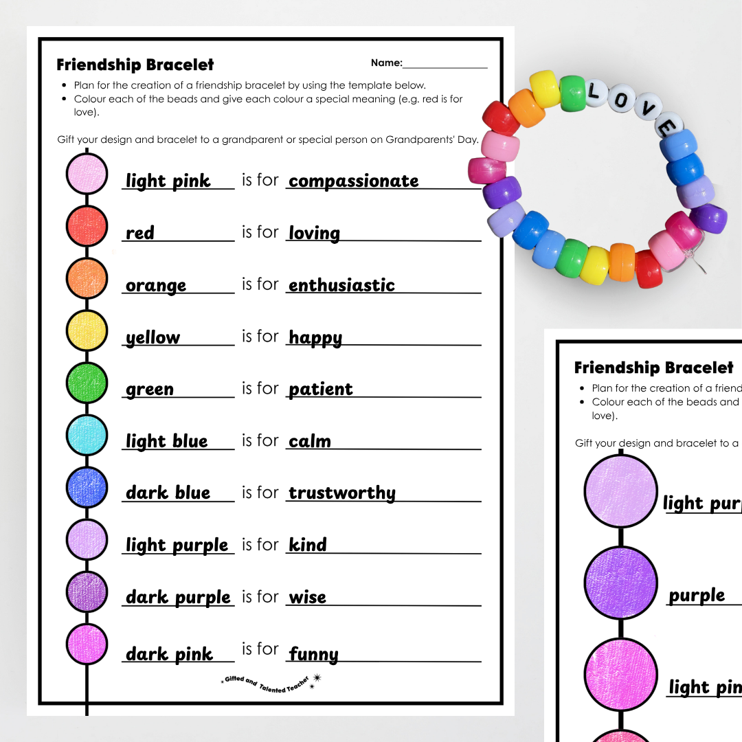 Friendship Bracelet Activity - Grandparents' Day