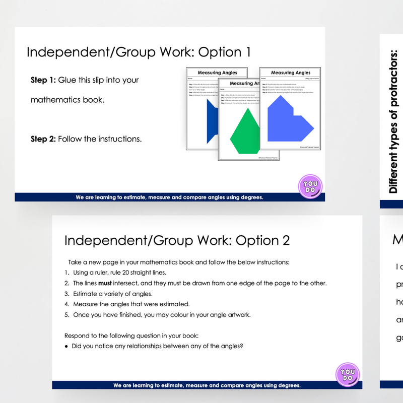 Measuring an angle: using a protractor - Teacher Slides | Gifted and ...