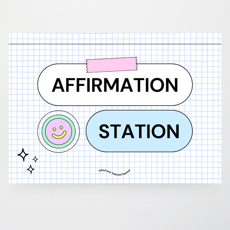 Affirmation Station - School Doodles Classroom Decor | Gifted and ...