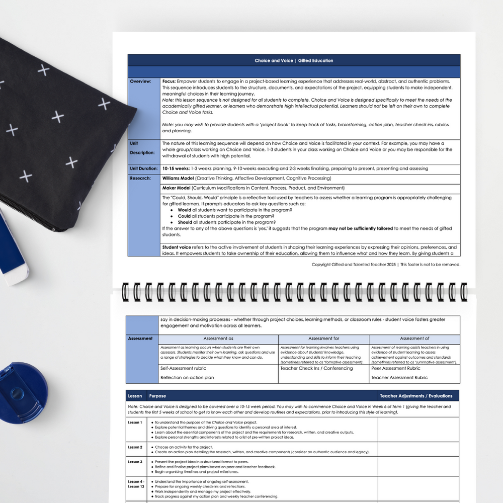 Choice and Voice: Learning Sequence | Gifted and Talented Teacher ...