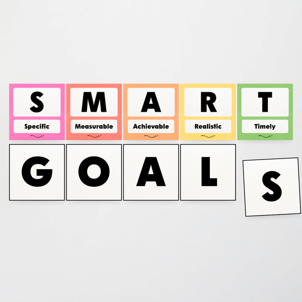 SMART Goal Setting: Wall Display - Rainbow Classroom Decor