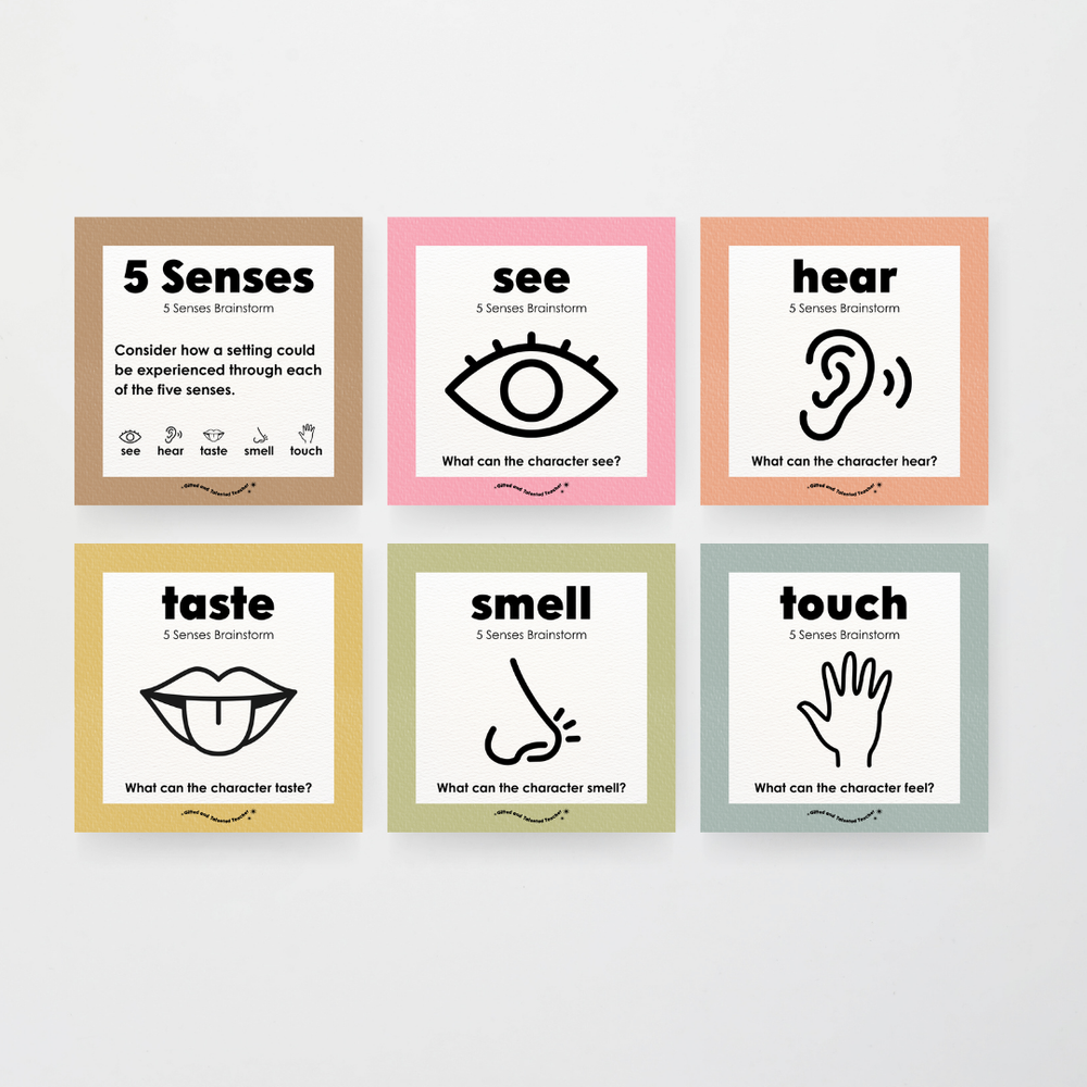 5 Senses Brainstorm Posters - Farmers Market Classroom Decor
