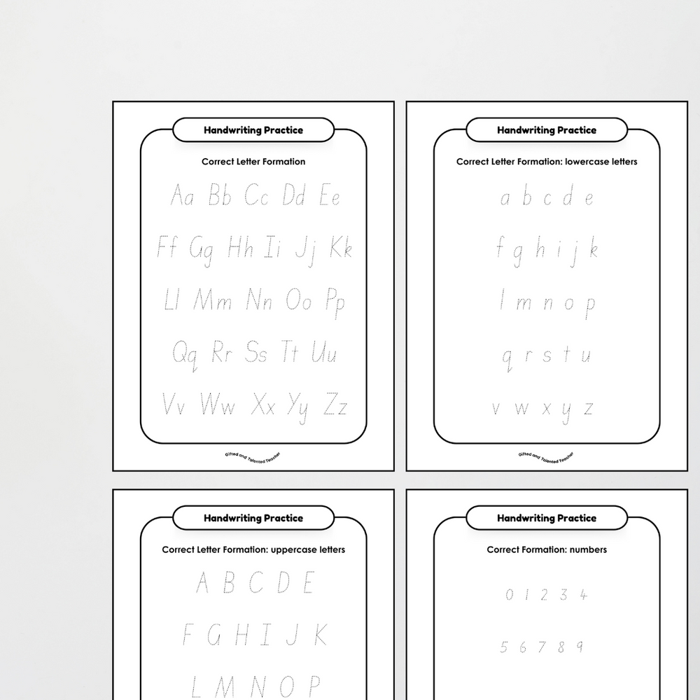 Tasmanian Print Font Handwriting Posters - Neutral | Gifted and ...