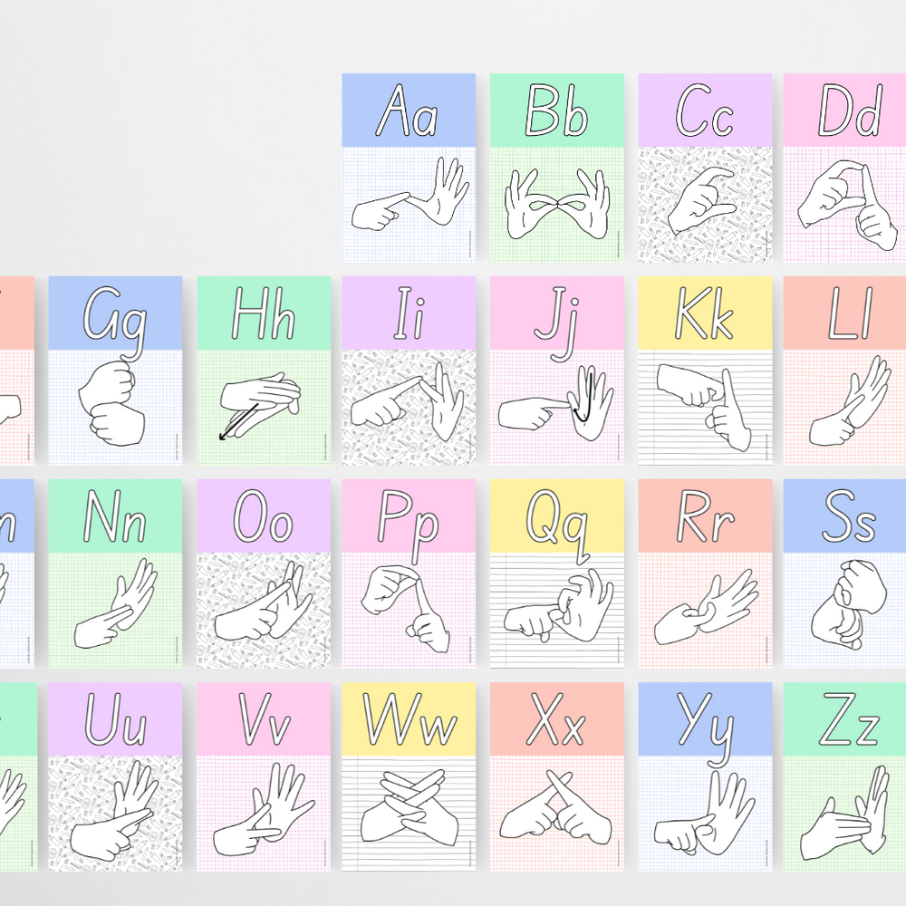 Auslan Alphabet Posters - School Doodles Classroom Decor | Gifted and ...