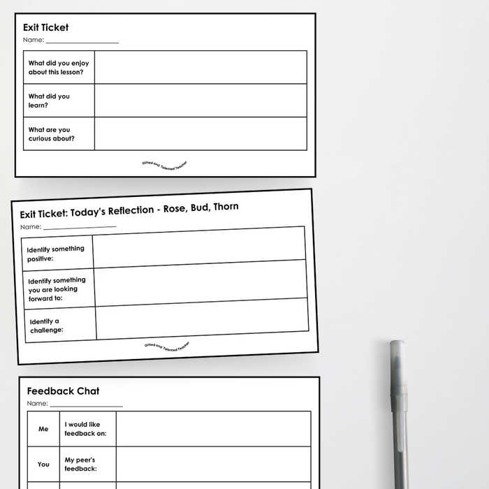Exit Tickets: Self-Assessment, Peer Assessment and Teacher Assessment ...